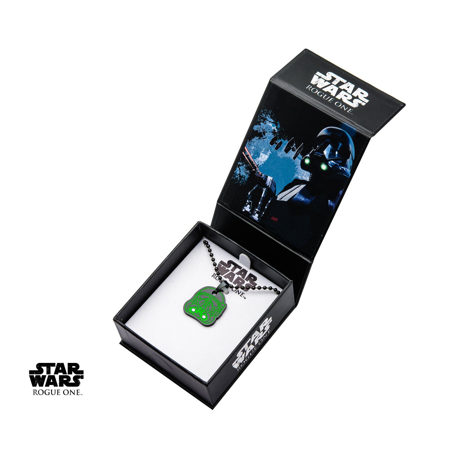 Star Wars: Rogue One Green Enamel Glow in the Dark Death Trooper Neckl ...